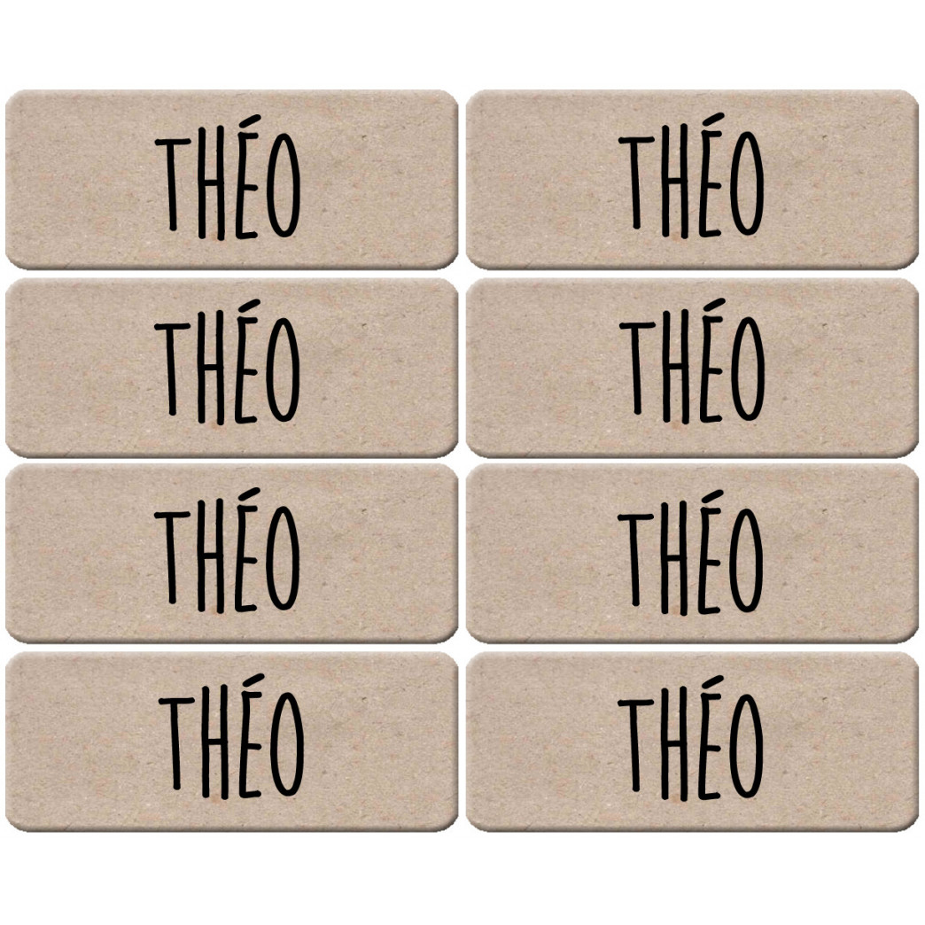 Prénom Théo - 8 stickers de 5x2cm - Sticker/autocollant