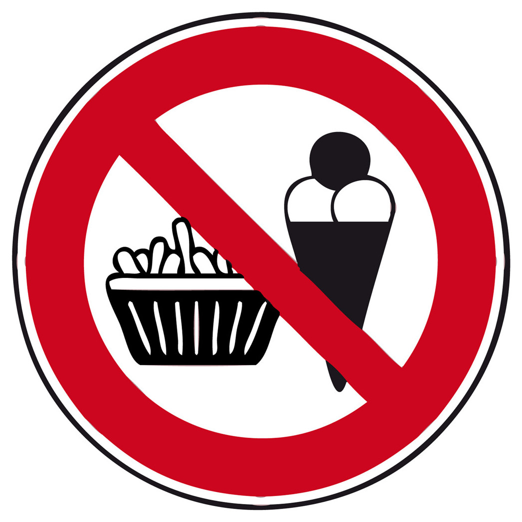 interdit de manger - 20cm - Sticker/autocollant