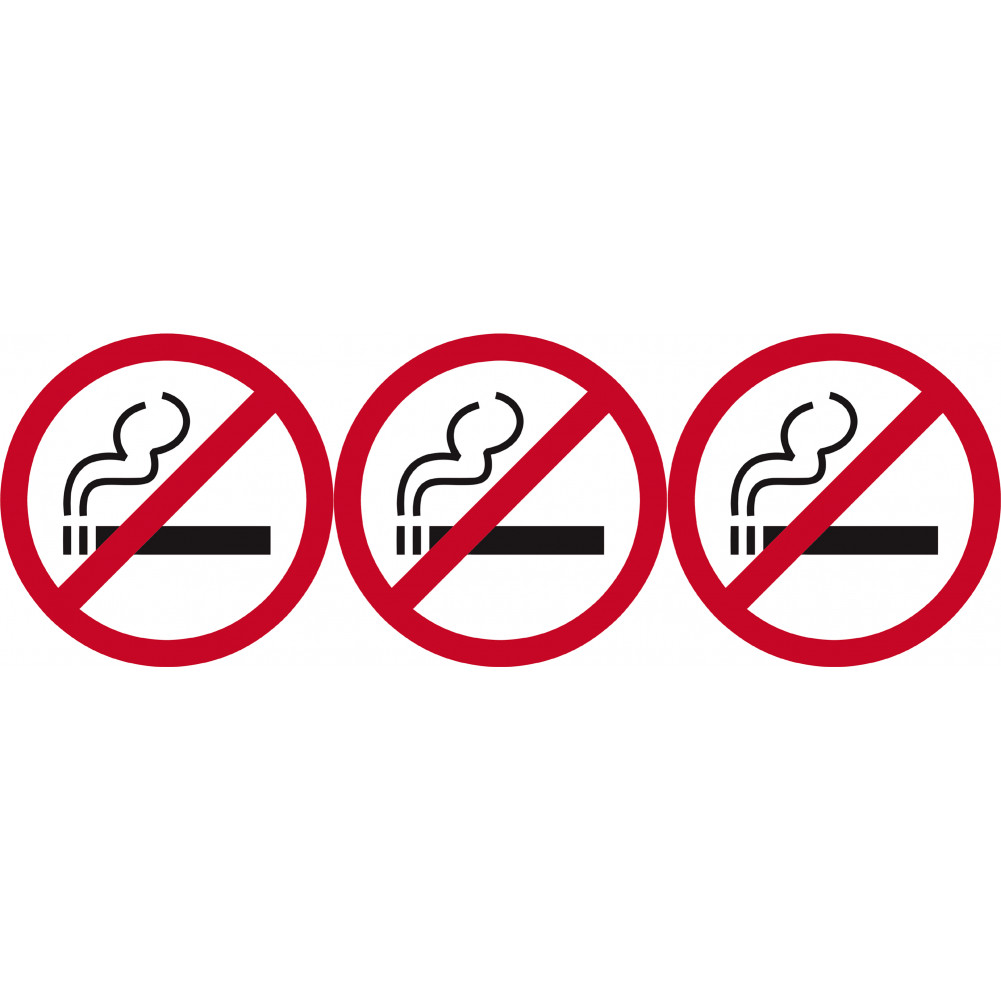 Sticker / autocollant : pictogramme interdit de fumer - 3x10cm